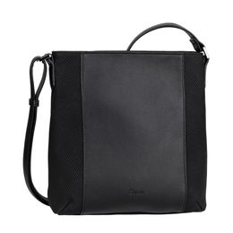 Umhängetasche Gabor "Wanda", Damen, Gr. B/H/T: 25cm x 26,5cm x 9cm, schwarz, Polyurethan, Taschen, aus leicht genarbtem Lederimitat mit Schlangenstruktur und Ziernähten