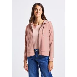 Sweatjacke Street One, Damen, Gr. 34, rosa (faded rose), Sweatware, 65% Baumwolle, 35% Polyester, unifarben, normal normal, ohne Ausschnitt, Rippbündchen, Sweatjacken, im soften Baumwoll-Mix