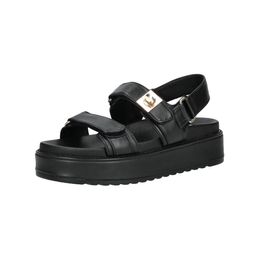 Plateausandaletten Steve Madden "Steve Madden Sandalen Leder", Damen, Gr. 40, schwarz, Leder, Schuhe