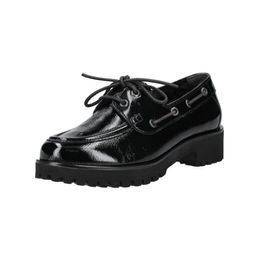 Mokassin Paul Green "Paul Green Halbschuhe Leder", Damen, Gr. 40,5, schwarz (schwarz lack), Leder, Schuhe Mokassin