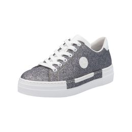 Plateausneaker Rieker "Rieker Sneaker Synthetik", Damen, Gr. 39, silber (silber, weiß), Synthetik, Schuhe