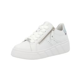 Plateausneaker Rieker "Rieker Sneaker Glattleder", Damen, Gr. 39, weiß, Glattleder, Casual, Schuhe
