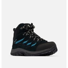 Wanderschuh Columbia "CRESTWOOD&trade; MID WATERPROOF", Damen, Gr. 39, schwarz (schwarz, skylight), Mesh, Synthetik, Schuhe Wanderschuh, wasserdicht