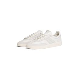 Sneaker Tommy Jeans "THE GREENWICH EDGE LEATHER", Herren, Gr. 40, weiß (weiß, hellgrau), Leder, sportlich, Schuhe, Freizeitschuh, Halbschuh, Schnürschuh mit Ziernähten geschmückt