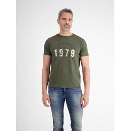Lerros Herren T-Shirt "Lerros Unifarbenes T-Shirt mit Print"nordic olive, Gr. XL, 100% Baumwolle, Shirts