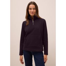 Sweatshirt Cecil, Damen, Gr. L42, rot (eggplant rot), Web;Sweatware, 80% Baumwolle, 20% Polyester, unifarben, Casual, normal, hoch geschlossener Ausschnitt, Sweatshirts, im soften Baumwoll-Mix