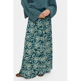 Saint Tropez Damen Maxirock "MiljaSZ Crinkle Maxi Skirt"pine autumn floral, Gr. S, geblümt, Web, Obermaterial: 100% Polyester, Röcke