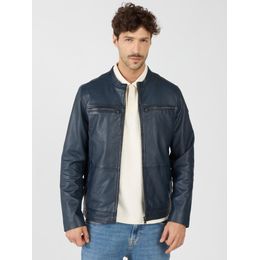 Lederjacke JCC "31024405", Herren, Gr. 48, blau (navy), Obermaterial: 100% Schafsleder; Futter: 100% Baumwolle; Ärmelfutter: 100% Polyester, Jacken