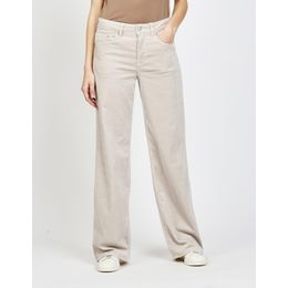 Cordhose Gang "94CARLOTTA LONG", Damen, Gr. 32, N-Gr, silber (silber grau), Cord, Obermaterial: 47% Lyocell, 41% Baumwolle, 11% Polyester, 1% Elasthan, unifarben, lang, Hosen Cordhose, im Wide Fit mit geradem Beinverlauf