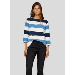 Sweatjacke Rabe "Sweatshirt", Damen, Gr. 40, blau (hellblau), 76%Baumwolle 16%Polyester 8%Elastan, Feminin, gerade, Sweatjacken