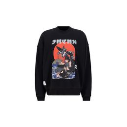 Alpha Industries Sweatshirt 'Japan Warrior' Herren Gr&ouml;&szlig;e S nude / enzian / rot / schwarz