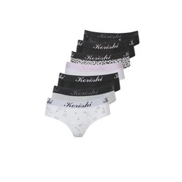 Koroshi Panty Damen Gr&ouml;&szlig;e L grau / pink / schwarz / wei&szlig;