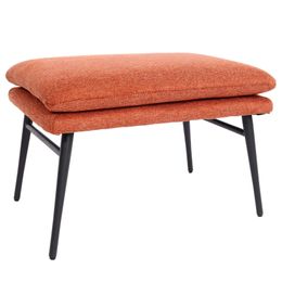 Hocker MCW-L62, Sitzhocker Fu&szlig;ablage Ottomane Polsterhocker, 38x56x40cm Stoff/Textil ~ terracotta-braun