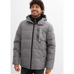 bonprix Winter-Steppjacke mit Kapuze, grau, Gr.50, Ideal f&uuml;r ungem&uuml;tliches Winterwetter, warm wattierte Winterjacke