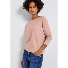 Strickpullover Street One, Damen, Gr. 36, rosa (faded rose meliert), Strick, Obermaterial: 30% Polyester, 27% Polyacryl, 23% Polyamid, 20% Viskose, meliert, regular fit normal, U-Boot-Ausschnitt, Rippb&uuml;ndchen, Pullover Strickpullover, mit Rippb&uuml;ndchen