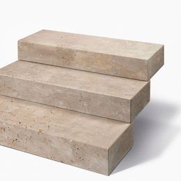 Seltra Natursteine Blockstufen NOCE TOROSA Travertin hellbraun g&uuml;nstig