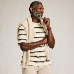 LANDS' END Super-T Kurzarm-Shirt, Classic Fit, Herren,  Blau, Baumwolle, by Lands' End