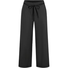 MAC Damen 7/8-Hose "CHIARA BELT cropped", schwarz, Gr. 34, unifarben, Web, Obermaterial: 76% Baumwolle, 21% Polyamid, 3% Elasthan, Hosen, Wide Fit,