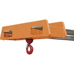 Eichinger Stapler-Aufsatz mit Lasthaken, &uuml;ber 2 Gabelzinken, Tragf&auml;higkeit 2500 kg, orange