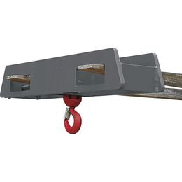 Eichinger Stapler-Aufsatz mit Lasthaken, &uuml;ber 2 Gabelzinken, Tragf&auml;higkeit 2500 kg, grau