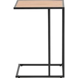 Beistelltisch ACTONA GROUP "Seaford, Rechteckig, Scandi Design, matte Wildeichenoptik, Modern", schwarz (matt wildeiche, matt schwarz, matt wildeiche), B:43cm H:63cm T:35cm, Tische, Wohnzimmertisch, kleiner Tisch, matte schwarze Metallbeine, H: 63 cm