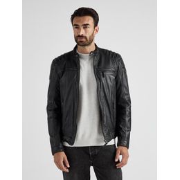 Bikerjacke JCC "3102127", Herren, Gr. 50, schwarz, Obermaterial: 100% Leder, Lamm; Futter: 100% Baumwolle; Ärmelfutter: 100% Polyester, Jacken
