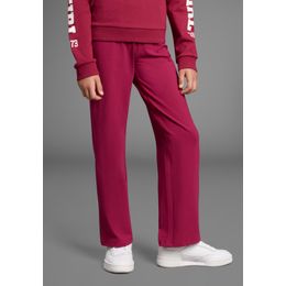 Leggings Kidsworld "Jerseyhose mit weitem Bein", M&auml;dchen, Gr. 170, N-Gr, rot (bordeaux), Jersey, Obermaterial: 95% Baumwolle, 5% Elasthan, unifarben, loose fit lang, Hosen Leggings, Jazzpants mit weitem Bein