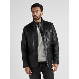 Lederjacke JCC "3102161", Herren, Gr. 48, schwarz, Obermaterial: 100% Leder, Lamm; Lining: 50% Polyester, 50% Baumwolle; Ärmelfutter: 100% Polyester; Wattierung: 100% Polyester, mit Knopf, Jacken