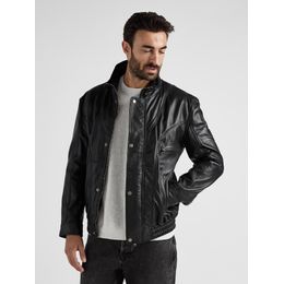 Bikerjacke JCC "3102125", Herren, Gr. 50, schwarz, Obermaterial: 100% Leder, Lamm; Futter: 100% Polyester; Ärmelfutter: 100% Polyester, mit Knopf, Jacken