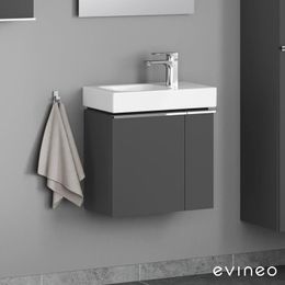 Geberit iCon Handwaschbecken, evineo ineo4 Unterschrank B: 53 cm, 2 Türen links, mit Griff,, 124053600+BE0217AN,