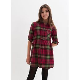 bonprix Blusenkleid aus Flanell, rot, 100% Baumwolle,Flanell