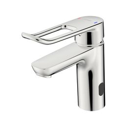 Hansa Waschtisch-Einhebelmischer HansaCLINICA Hyb. dig. Service, Batt, Hebel, A 115mm, chr (45252219)