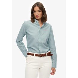 Superdry Bluse 'Oxford' Damen Größe S/M grün / weiß