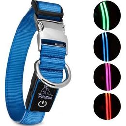 Petsation Leuchthalsband Hundehalsband blau M