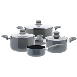 Topf-Set ELO "Rhino Topfset 4-teilig", grau, Töpfe, Hitzeisolierende Softtouch Griffe