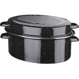 Bräter GSW "Allzweckbräter", schwarz, H:14cm, Töpfe, schwerer Qualität, Deckel als Auflaufform verwendbar, Induktion, 32 cm