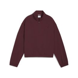 Sweatshirt Puma "HER Relaxed Sweatshirt Damen", Damen, Gr. M, ruby shimmer rot, 100% Nylon, relaxed fit, Sweatshirts