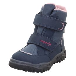 Winterstiefel Superfit "HUSKY WMS: Mittel", Mädchen, Gr. 36, blau (blau, rosa), Textil, Schuhe Winterstiefel, Snowboots mit wärmendem Textilfutter, Größenschablone zum Download