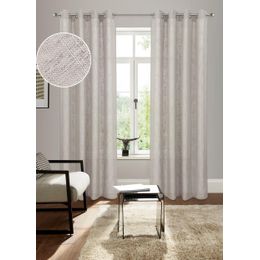 Gardine Bruno Banani "Jaden" Gr. 1, beige, B:140cm H:145cm, Polyester, Gardinen, modern, zeitloser Schal, Leinenoptik