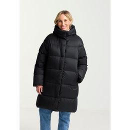 Funktionsmantel Jack Wolfskin "ICY HILL COAT W RDS", Damen, Gr. L (42/44), schwarz, Oberstoff: 100% POLYAMID; Kontrastmaterial 1: 71% POLYAMID, 29% ELASTHAN; F&uuml;llung 1: 90% ENTENDAUNEN, 10% FEDER; Futter 1: 100% POLYESTER, M&auml;ntel