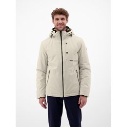 Blouson Lerros "Lerros Herren Blouson in Stukturoptik", Herren, Gr. L, weiß (foam weiß), 100% Polyester, Jacken, Wasser- und windabweisend