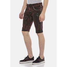 Cipo & Baxx Jeansbermudas CIPO & BAXX "Bermuda & Short", Herren, Gr. 42, Normalgr&ouml;&szlig;en, rot (burgundy), 98% Baumwolle, 2% Elasthan, unifarben, Basic, regular fit kurz, Jeans, aus Baumwollmix