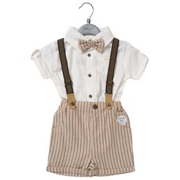 Little Gent Set 'Classic ' Jungen Gr&ouml;&szlig;e 104/110 braun / wei&szlig;
