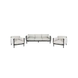 Beliani 3-tlg Sitzgruppe ESPERIA in Grau/Schwarz | Gr.: onesize
