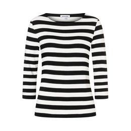 More & More More & More softes 3/4 Arm Viskose- Jersey-Shirt in regular stripes jersey black offwhite | Gr.: 36