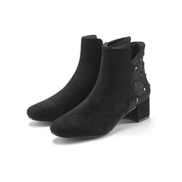 Lascana Stiefelette in schwarz/glitzer | Gr.: 42