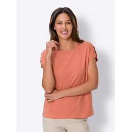 Sieh an! Rundhals-Shirt in papaya | Gr.: 48