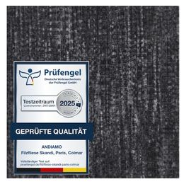 ANDIAMO Teppichfliese »Paris Nadelfilz« quadratisch 4 mm Höhe 40x40 cm, selbstklebend, robust & strapazierfähig, 25 Stück (4 qm) anthrazit