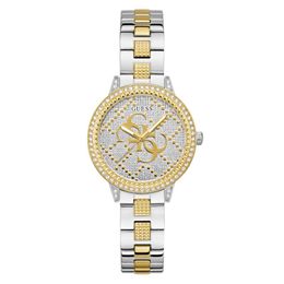 Guess Damen Quarzuhr &raquo;G LACE&laquo; Armbanduhr, Damenuhr, Edelstahlarmband, Kristallsteine gold