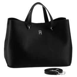 Tommy Hilfiger Henkeltasche »TH EMBLEM SATCHEL« mit TH-Emblem vorne BDS Black